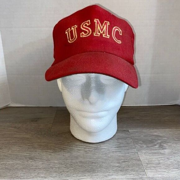 Unbranded | Accessories | Vintage Usmc Hat Cap Snapback Red Gold Made ...